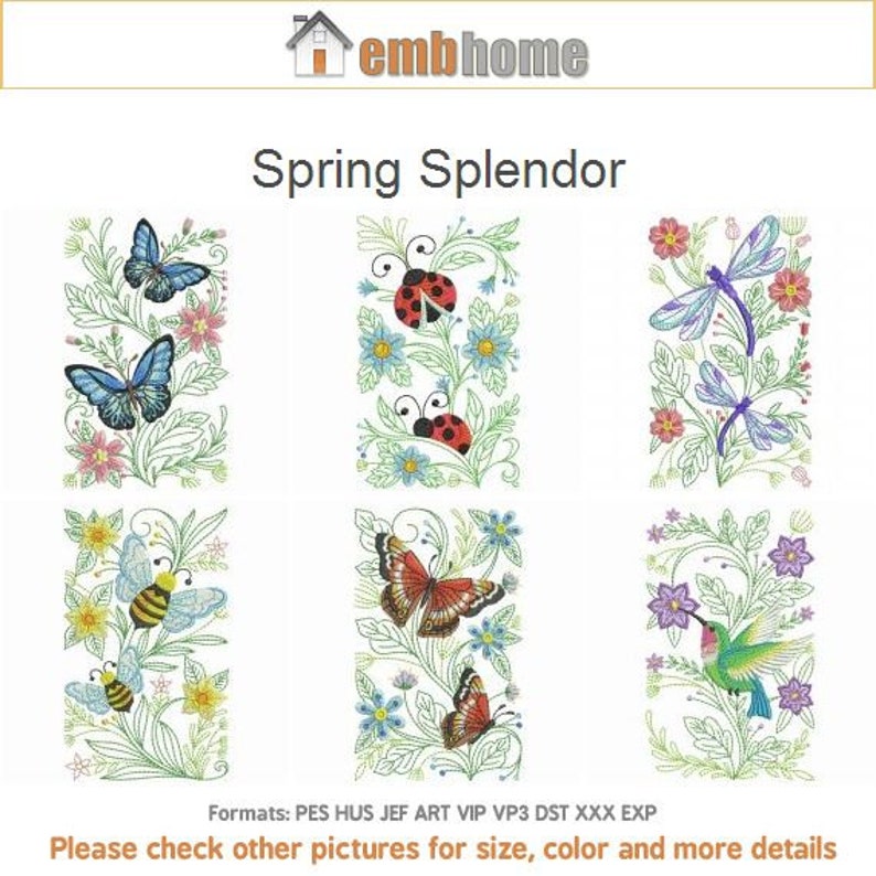Spring Splendor Pack Machine Embroidery Designs Instant - Etsy