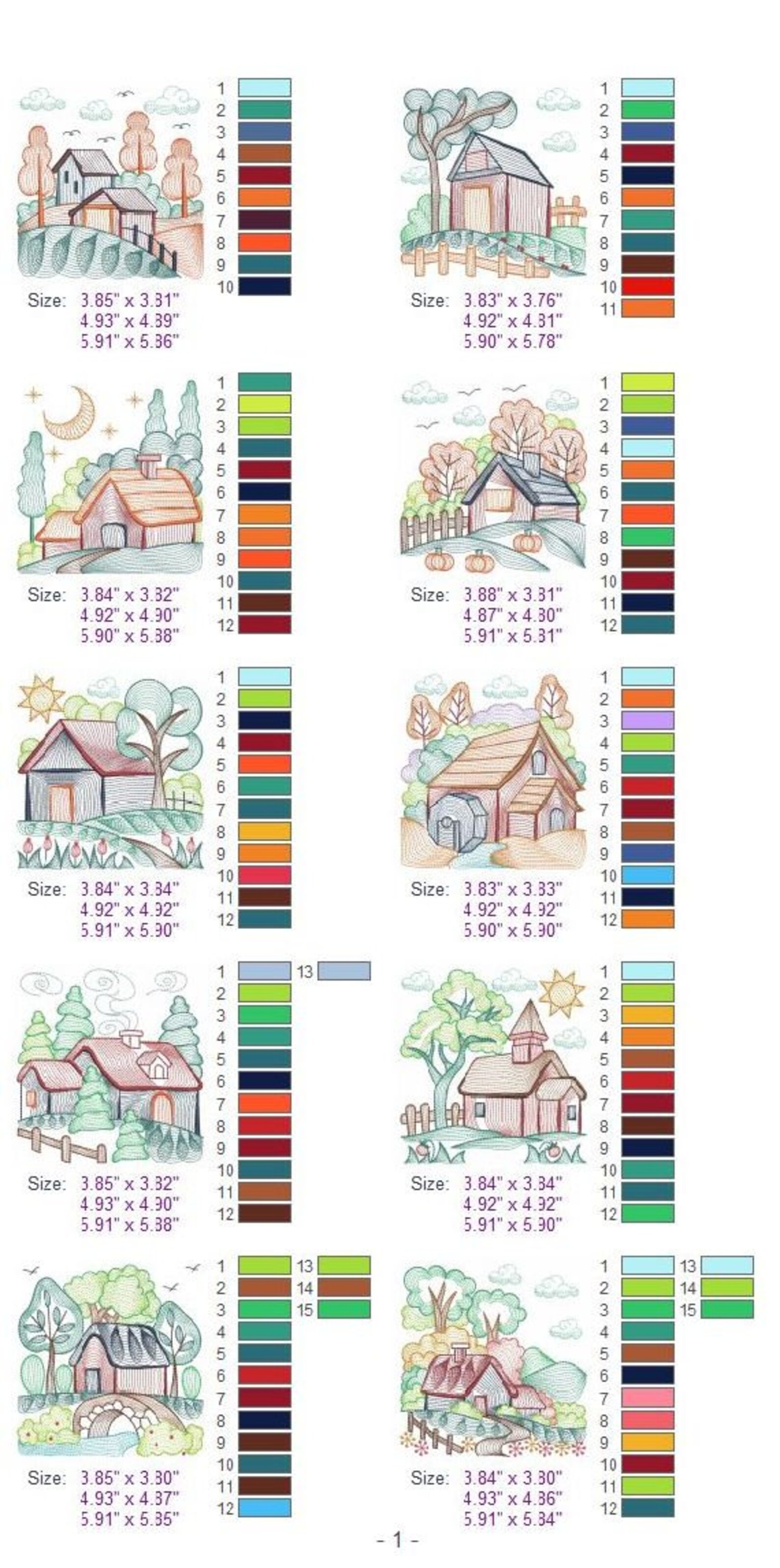Country Farmhouse Machine Embroidery Designs Instant Download - Etsy