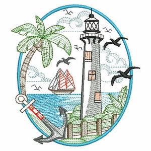 Lighthouses Machine Embroidery Designs Pack Instant Download 4x4 5x5 ...