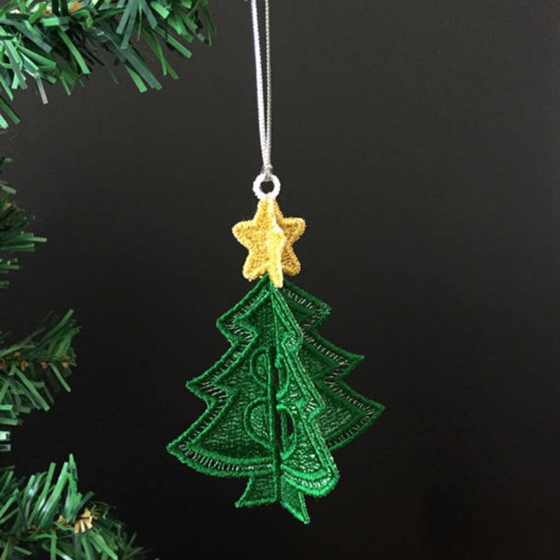 3D FSL Christmas Trees Free Standing Lace Machine Embroidery - Etsy UK