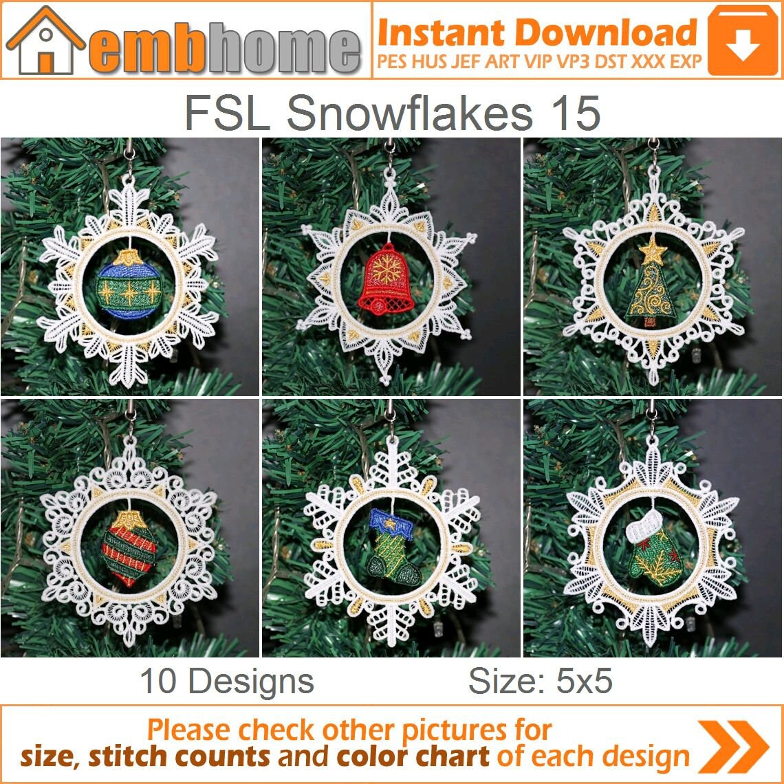 FSL Snowflakes Free Standing Lace Ornament Machine Embroidery - Etsy