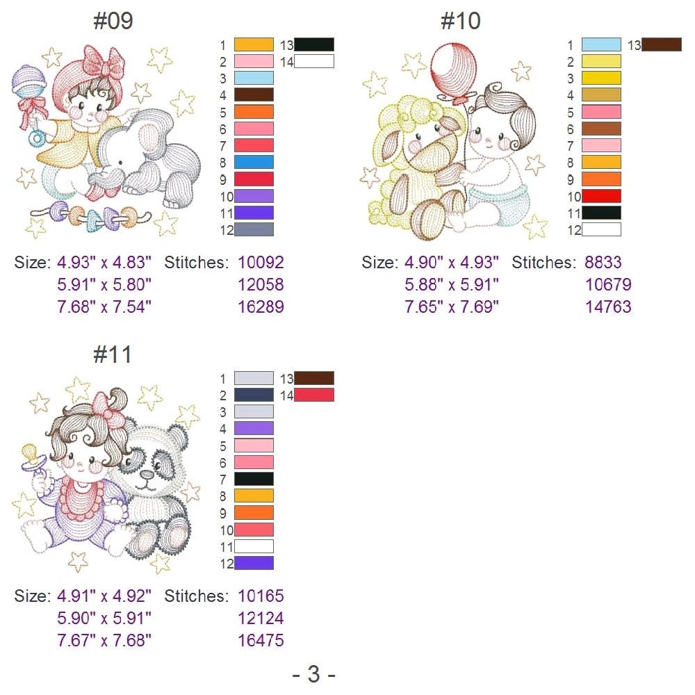 Rippled Baby Playtime Machine Embroidery Designs Pack Instant - Etsy