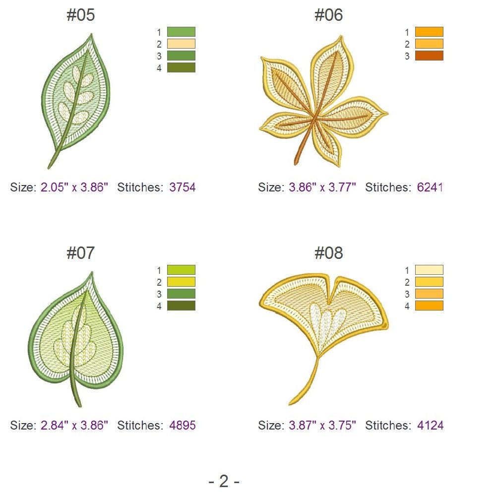 Autumn Leaves Machine Embroidery Designs Instant Download 4x4 - Etsy ...