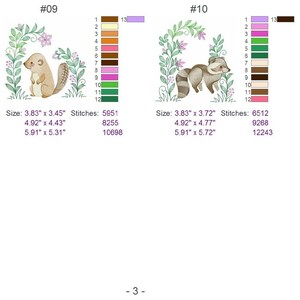 Spring Woodland Animals Machine Embroidery Designs Pack Instant ...