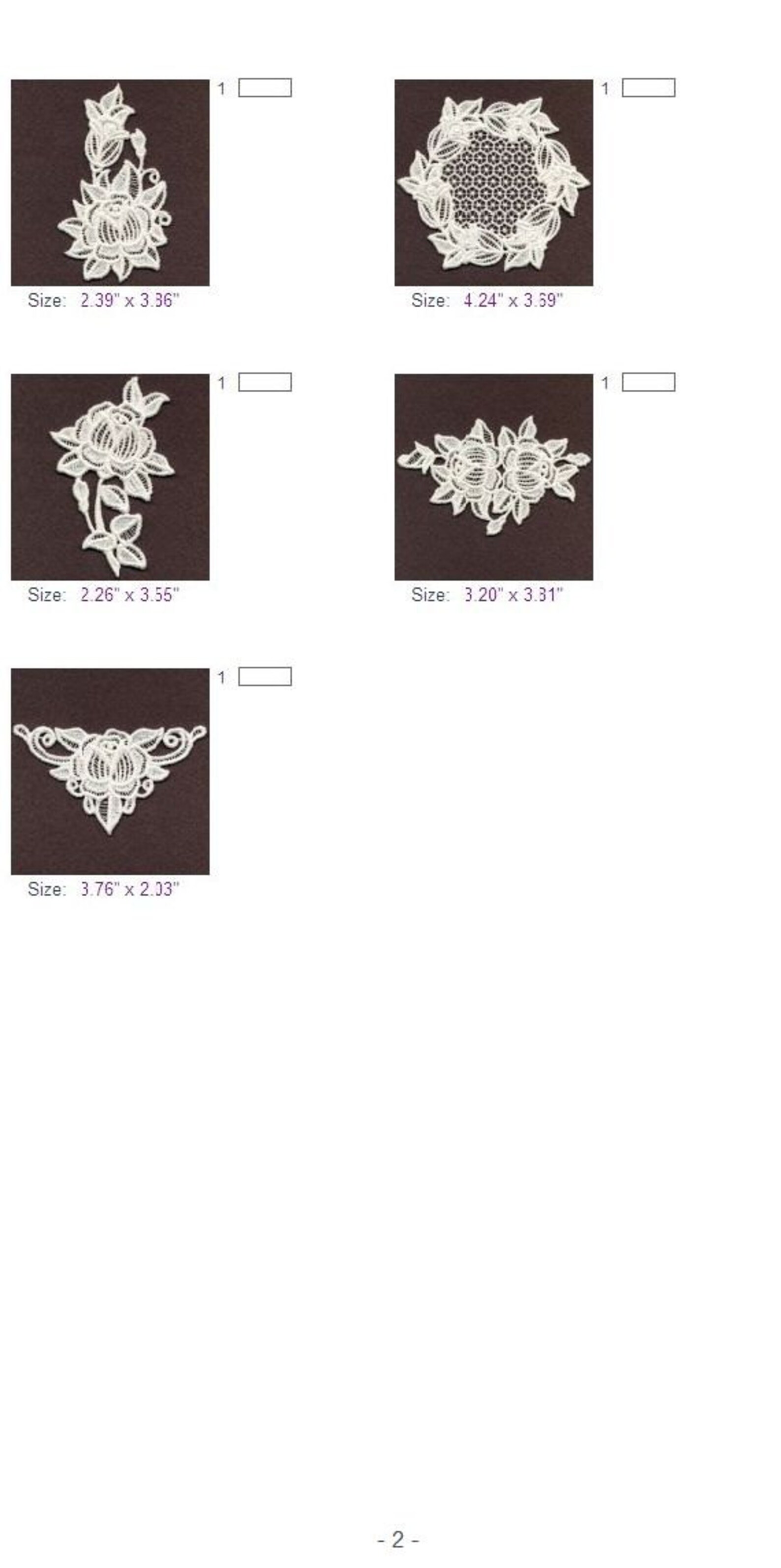 FSL Roses Flowers Free Standing Lace Machine Embroidery - Etsy