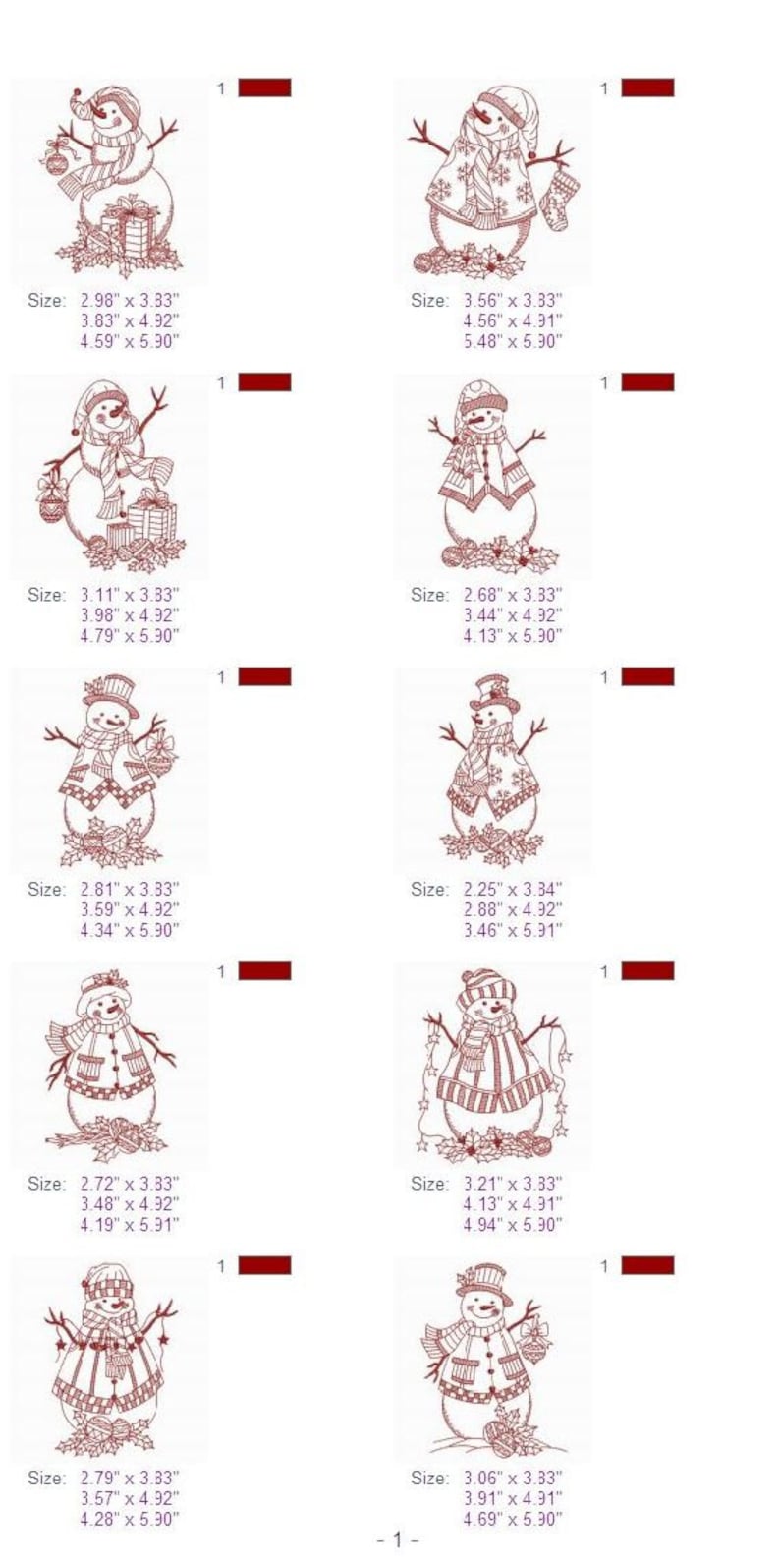 Redwork Snowman Christmas Holiday Machine Embroidery Designs - Etsy