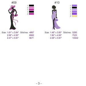 Fashion Women Silhouettes Machine Embroidery Designs Instant Download ...