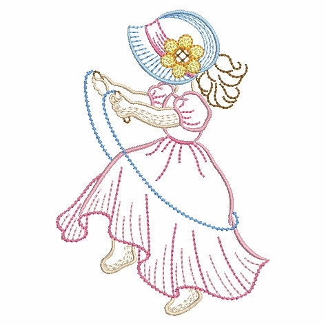 Vintage Sunbonnets Machine Embroidery Designs Instant Download - Etsy