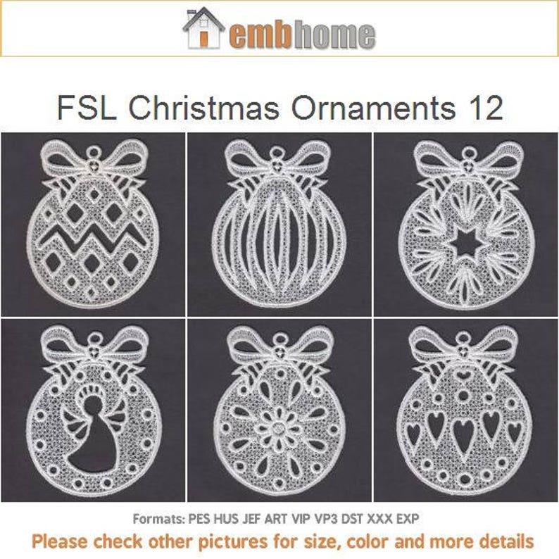 FSL Christmas Ornaments Free Standing Lace Christmas Ornament | Etsy