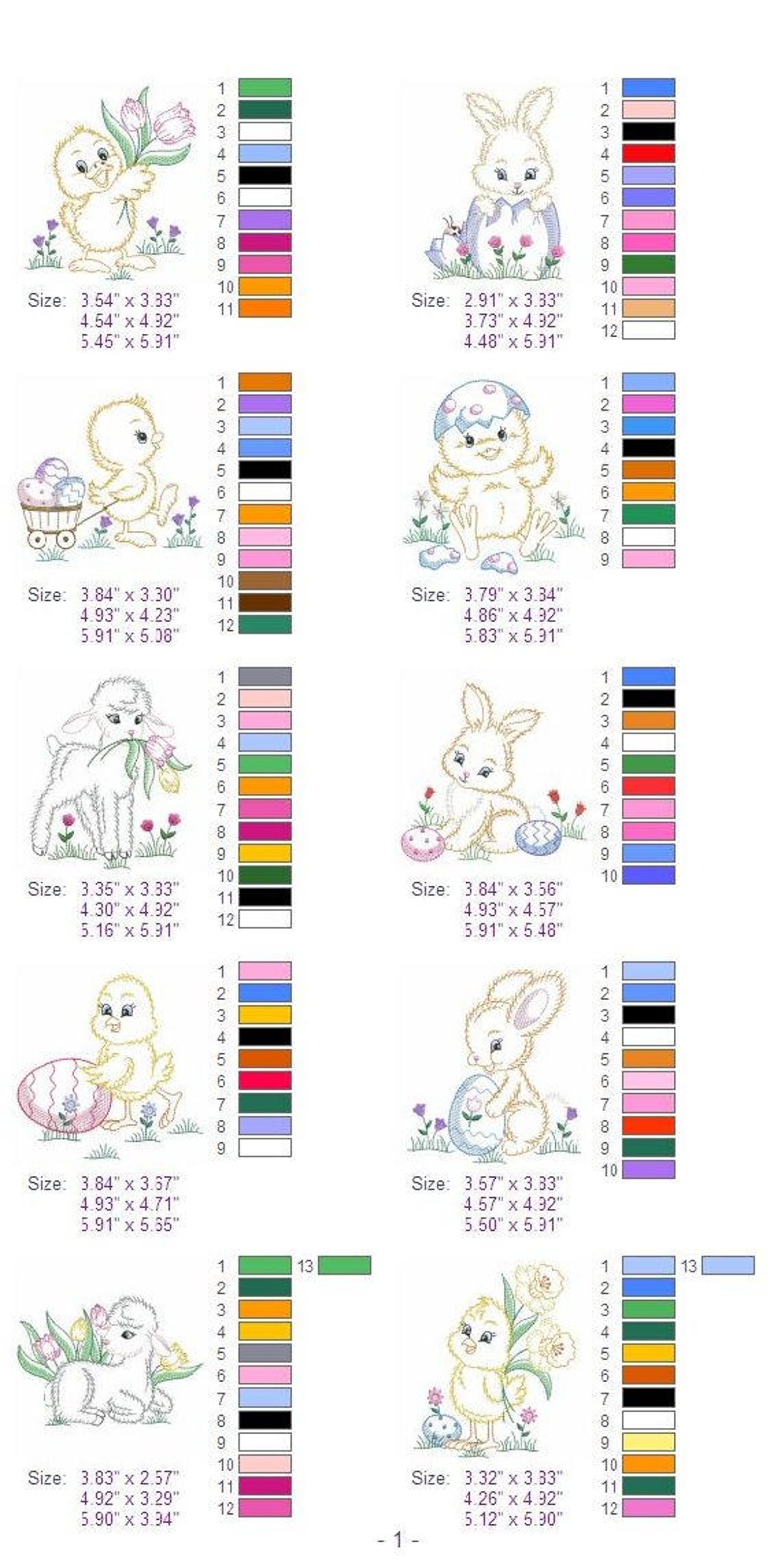 Vintage Easter Machine Embroidery Designs Pack Instant | Etsy