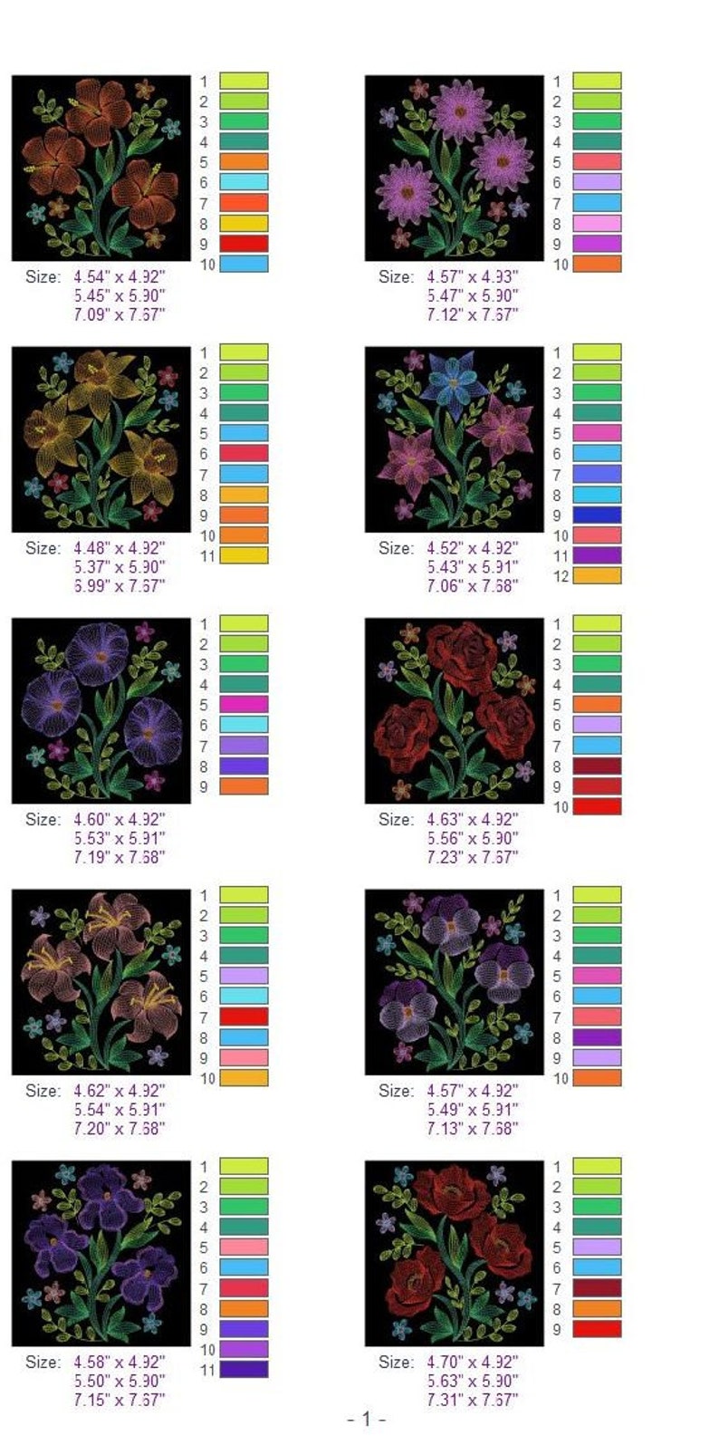 Blooming Garden Machine Embroidery Designs Pack Instant - Etsy