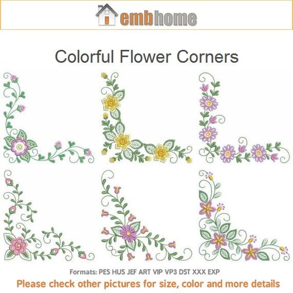Corner Embroidery Designs - Etsy
