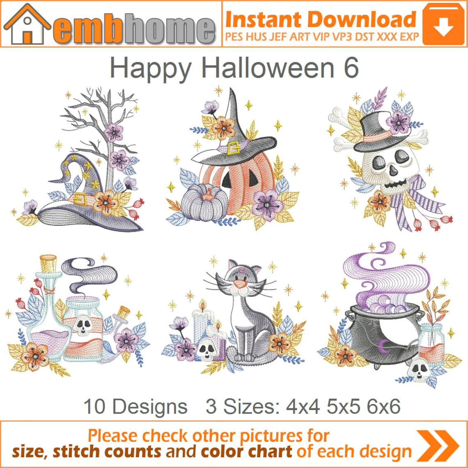 Happy Halloween Machine Embroidery Designs Instant Download - Etsy