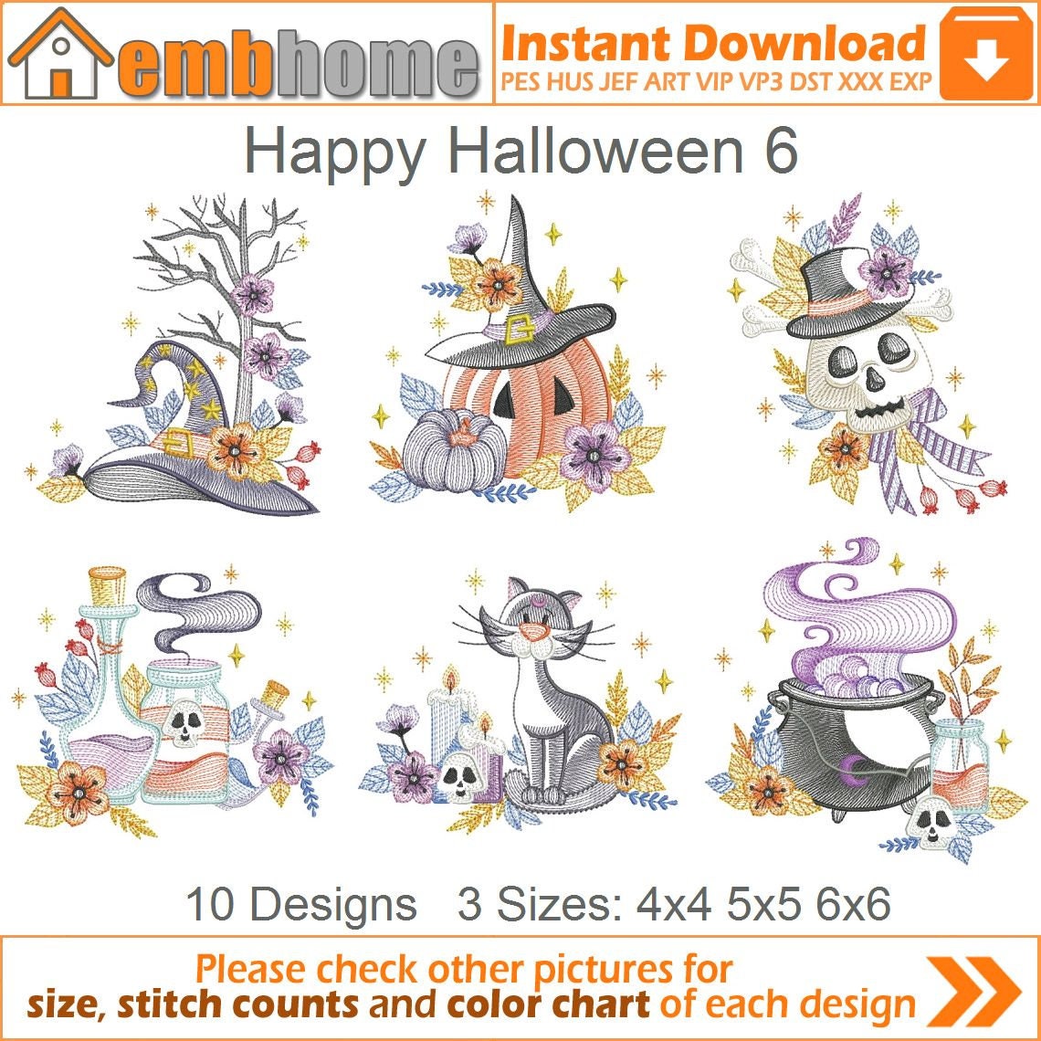 Happy Halloween Machine Embroidery Designs Instant Download - Etsy