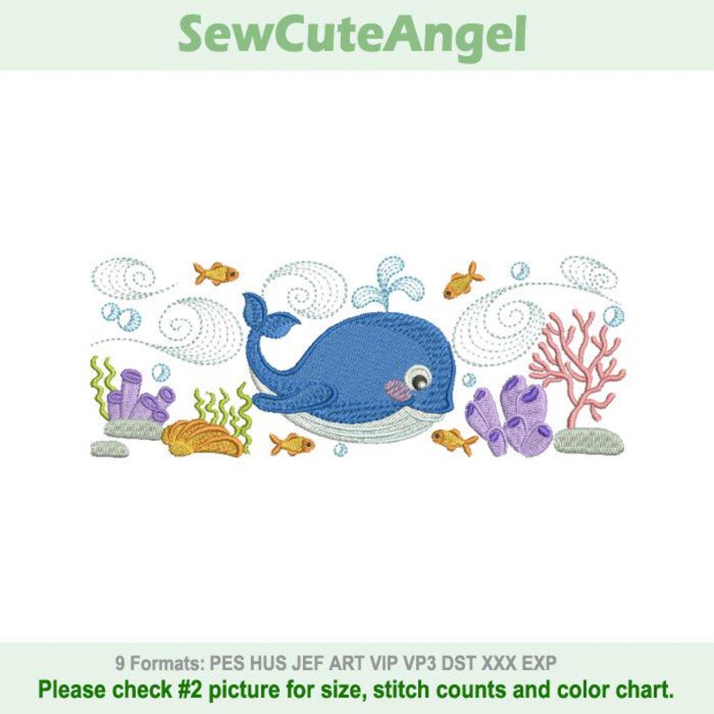 Sea Life Borders Machine Embroidery Designs Instant Download 5x7 Hoop ...