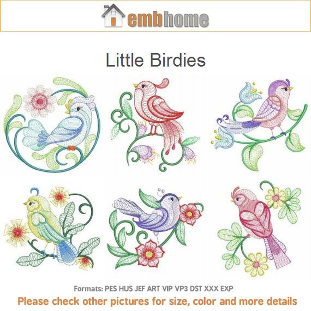 Little Birdies Machine Embroidery Designs Instant Download 4x4 - Etsy