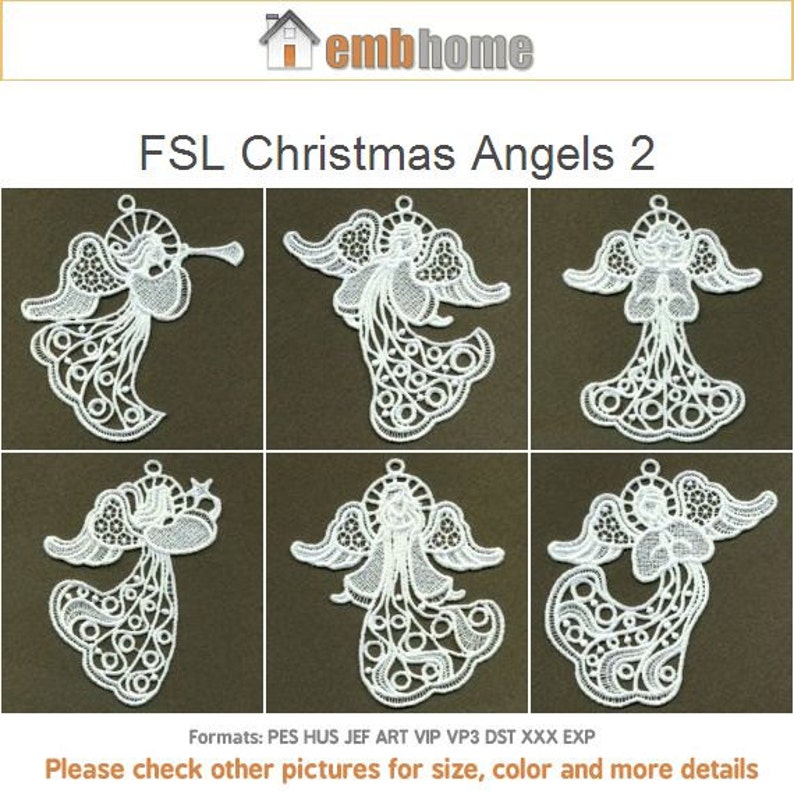 FSL Christmas Angels Free Standing Lace Machine Embroidery - Etsy