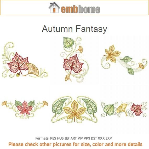 Autumn Fantasy Machine Embroidery Designs Instant Download 4x4 - Etsy