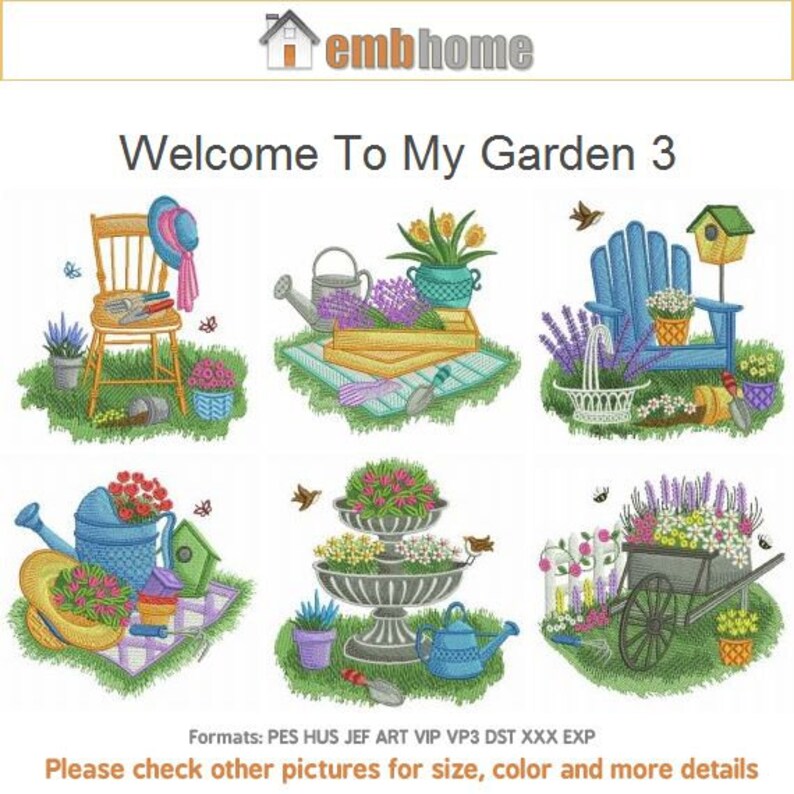 Welcome to My Garden Machine Embroidery Designs Instant - Etsy