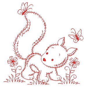 Redwork Baby Animals Machine Embroidery Designs Pack Instant - Etsy