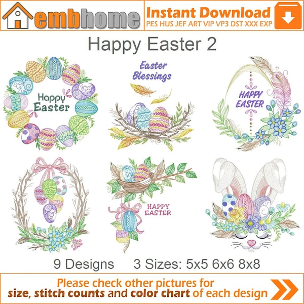 Easter Machine Embroidery Designs - Etsy