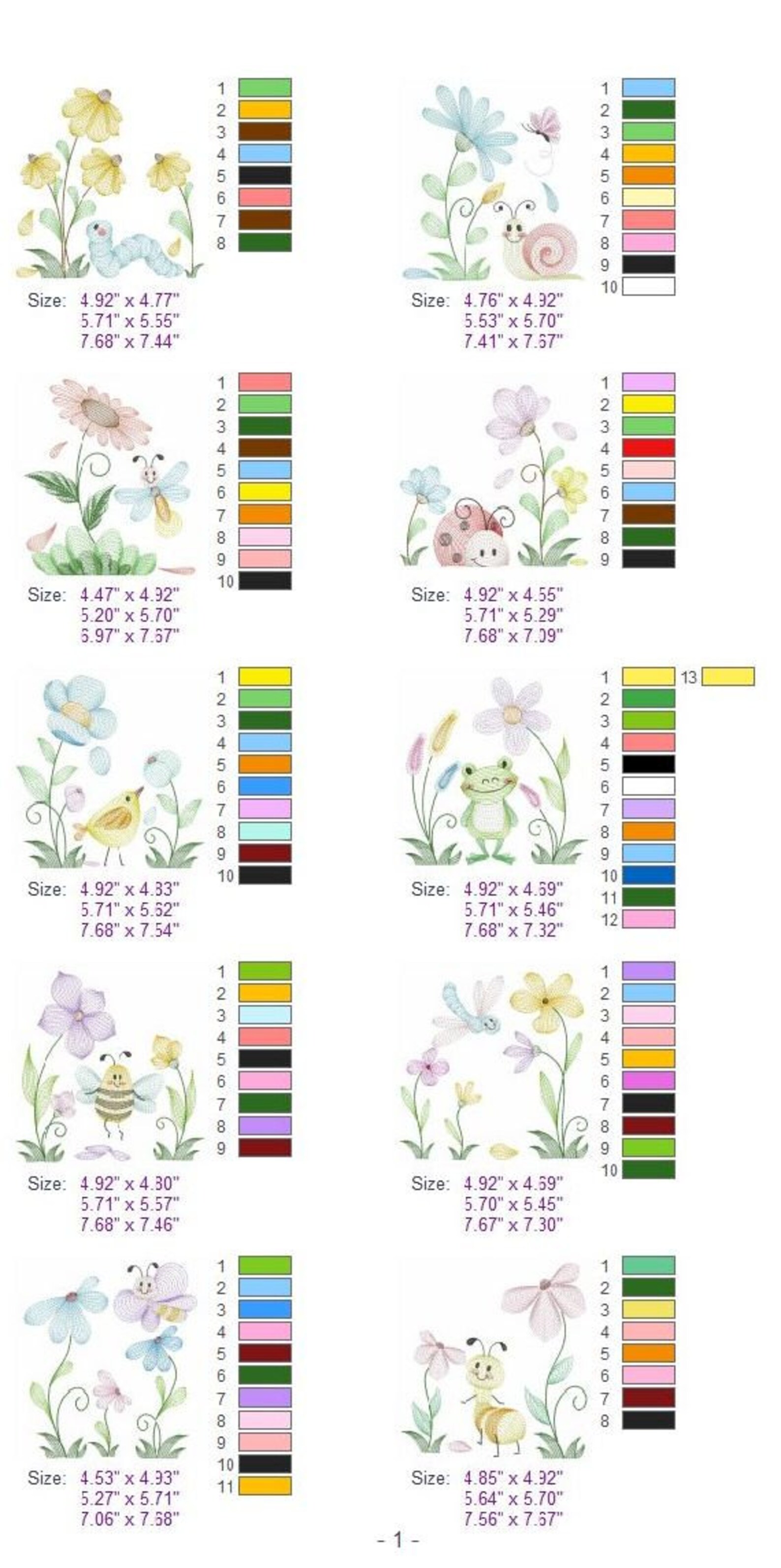 Rippled Spring Time Machine Embroidery Designs Pack Instant - Etsy