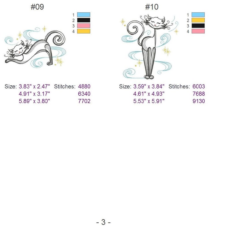 Black Cat Machine Embroidery Designs Pack Instant Download 4x4 - Etsy