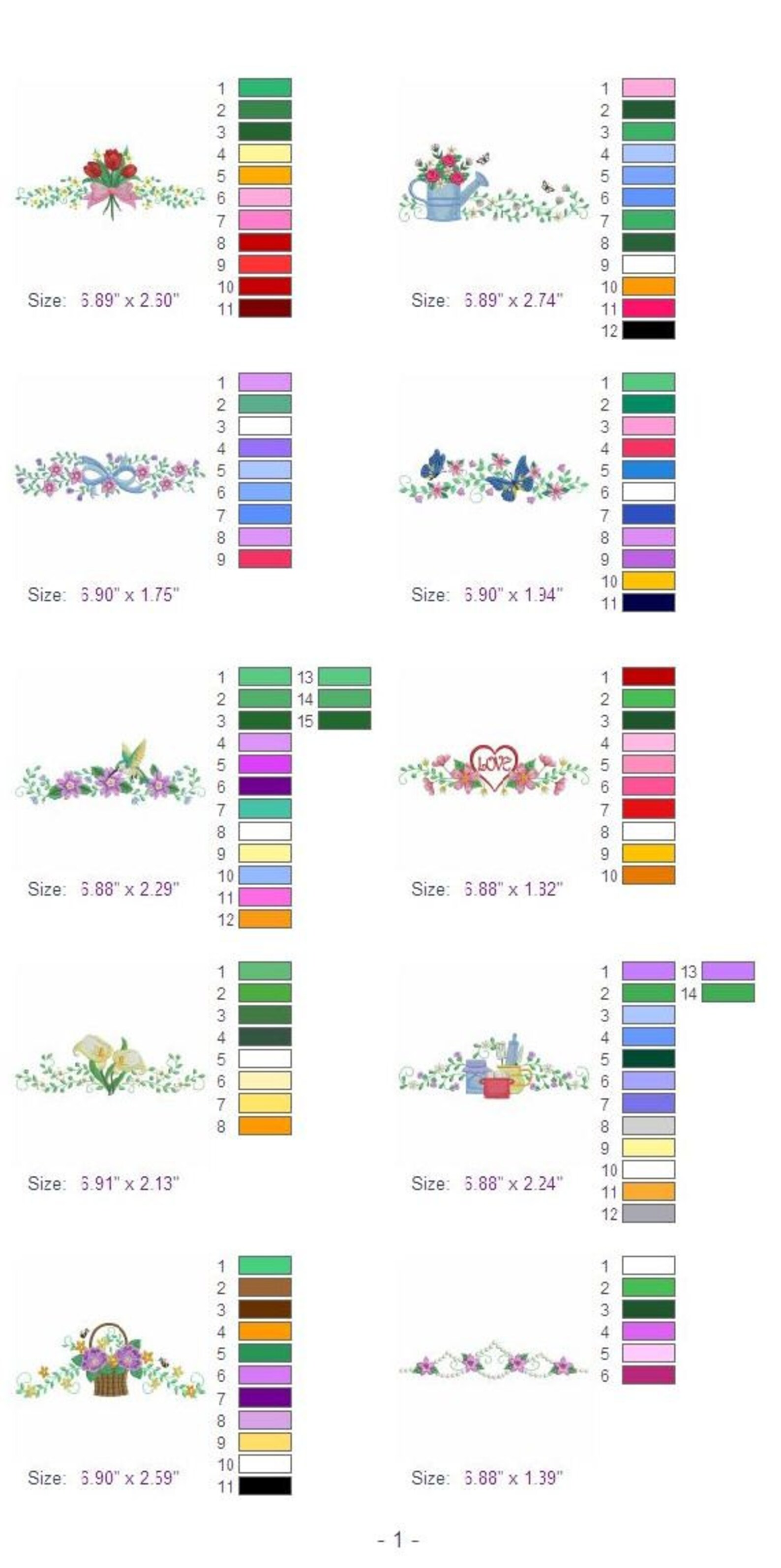 Beautiful Borders Machine Embroidery Designs Instant Download | Etsy