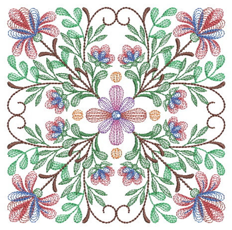 Baltimore Album Quilt Machine Embroidery Designs Pack Instant Download ...