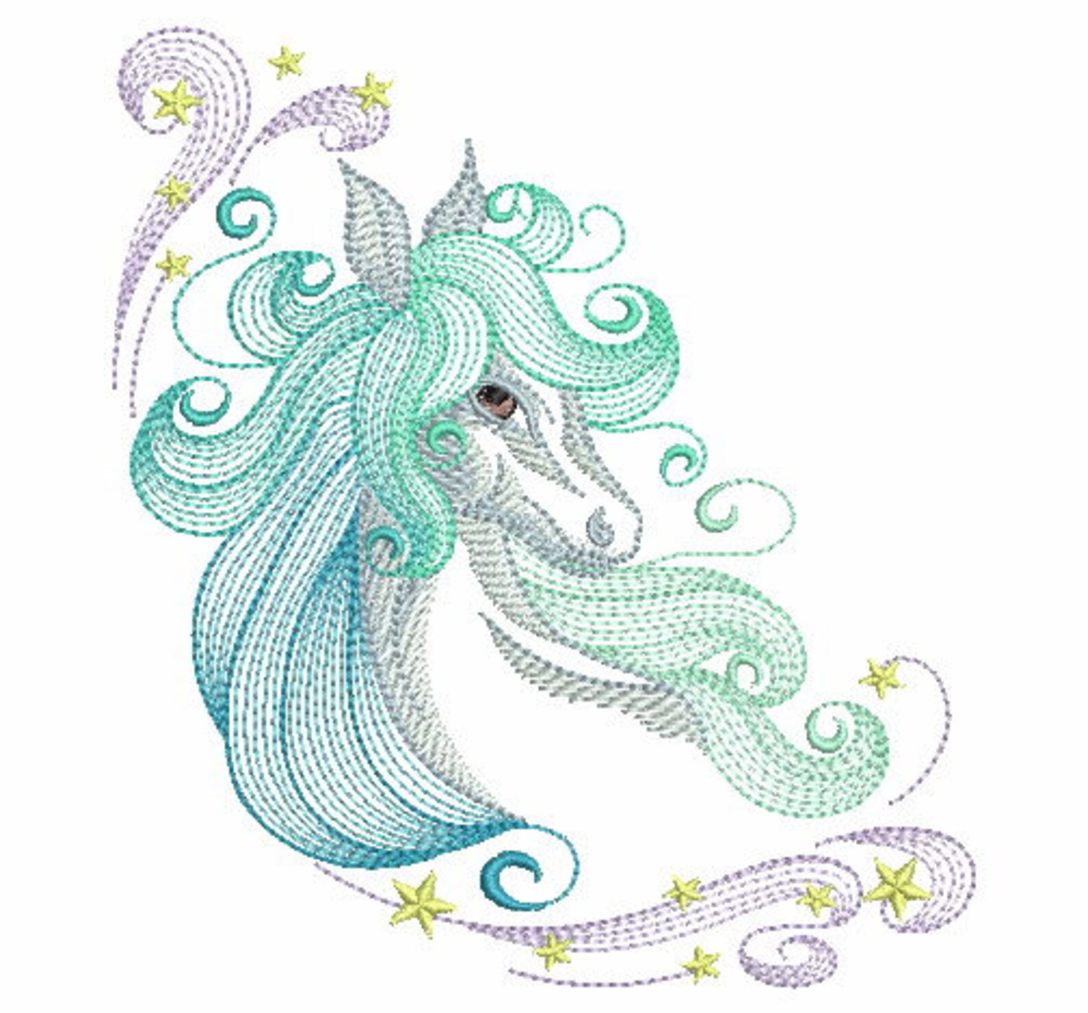 Rippled Horses Machine Embroidery Designs Instant Download 4x4 - Etsy