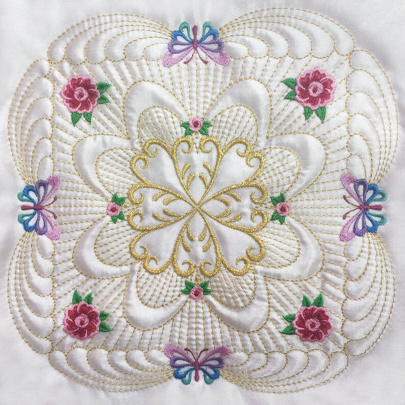 Trapunto Butterfly Feather Quilt Machine Embroidery Designs - Etsy