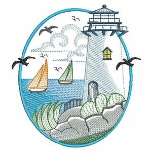 Lighthouses Machine Embroidery Designs Pack Instant Download 4x4 5x5 ...