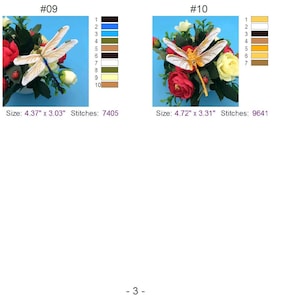 FSL Realistic Dragonfly Free Standing Lace Ornaments Machine Embroidery ...