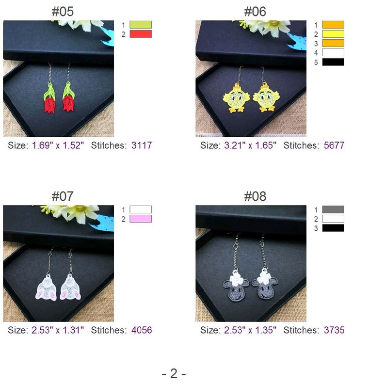 FSL Easter Earrings Free Standing Lace Machine Embroidery Designs ...