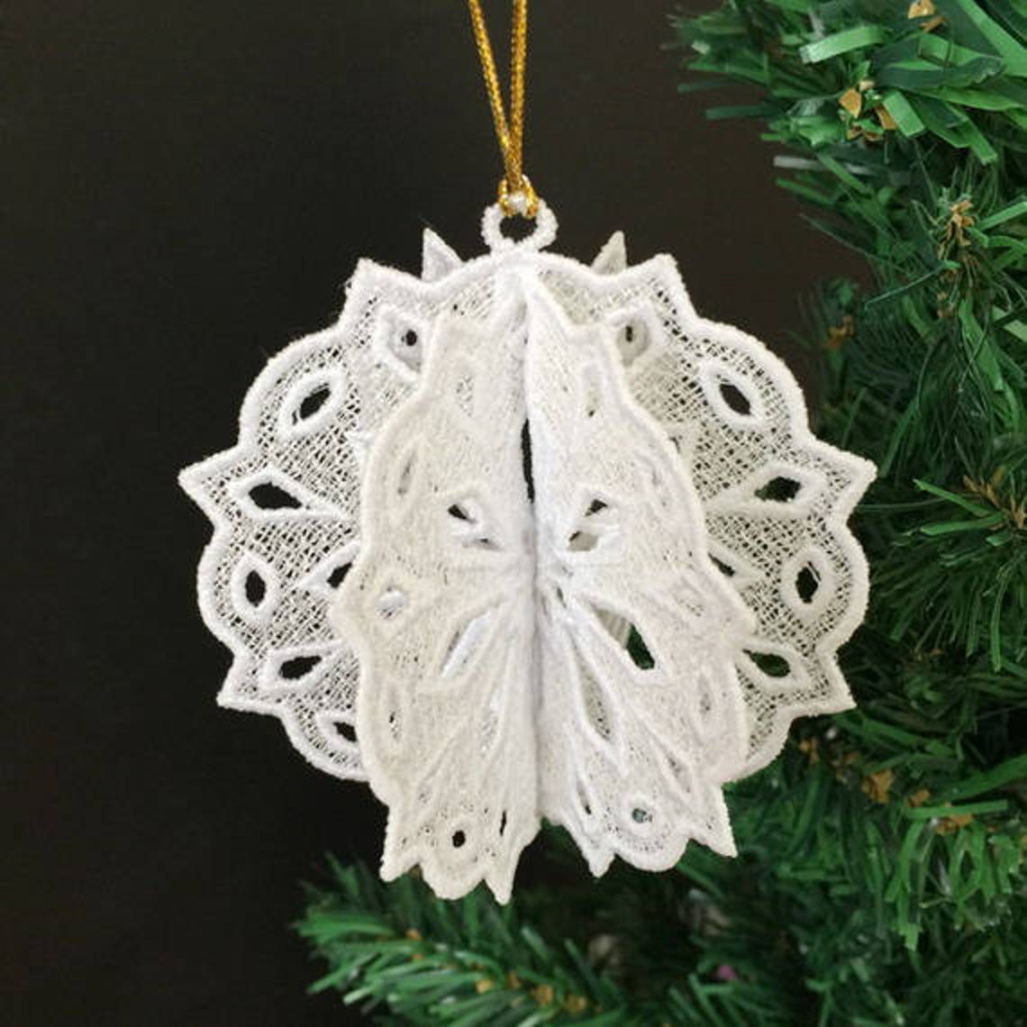 3D FSL Snowflakes Free Standing Lace Machine Embroidery - Etsy
