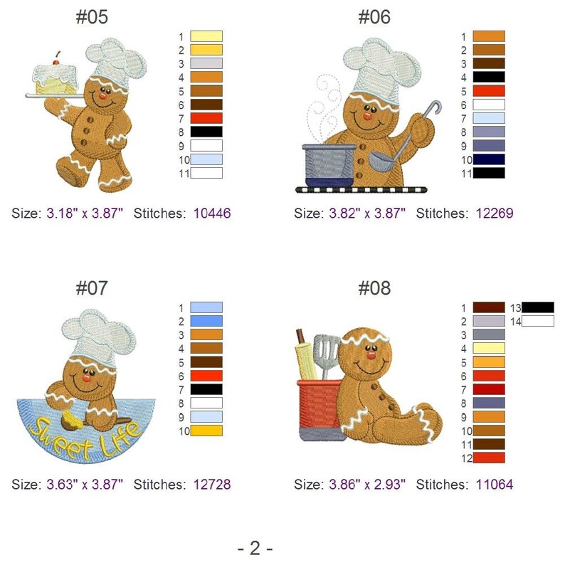 Ginger Chef Cook Christmas Machine Embroidery Designs Instant Download ...