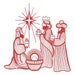 Redwork Nativity Machine Embroidery Designs Instant Download 4x4 5x5 ...
