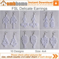 Embroidered Earrings - Etsy