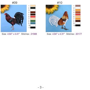 FSL Realistic Rooster Free Standing Lace Machine Embroidery Designs Instant Download 5x5 Hoop 10 ...