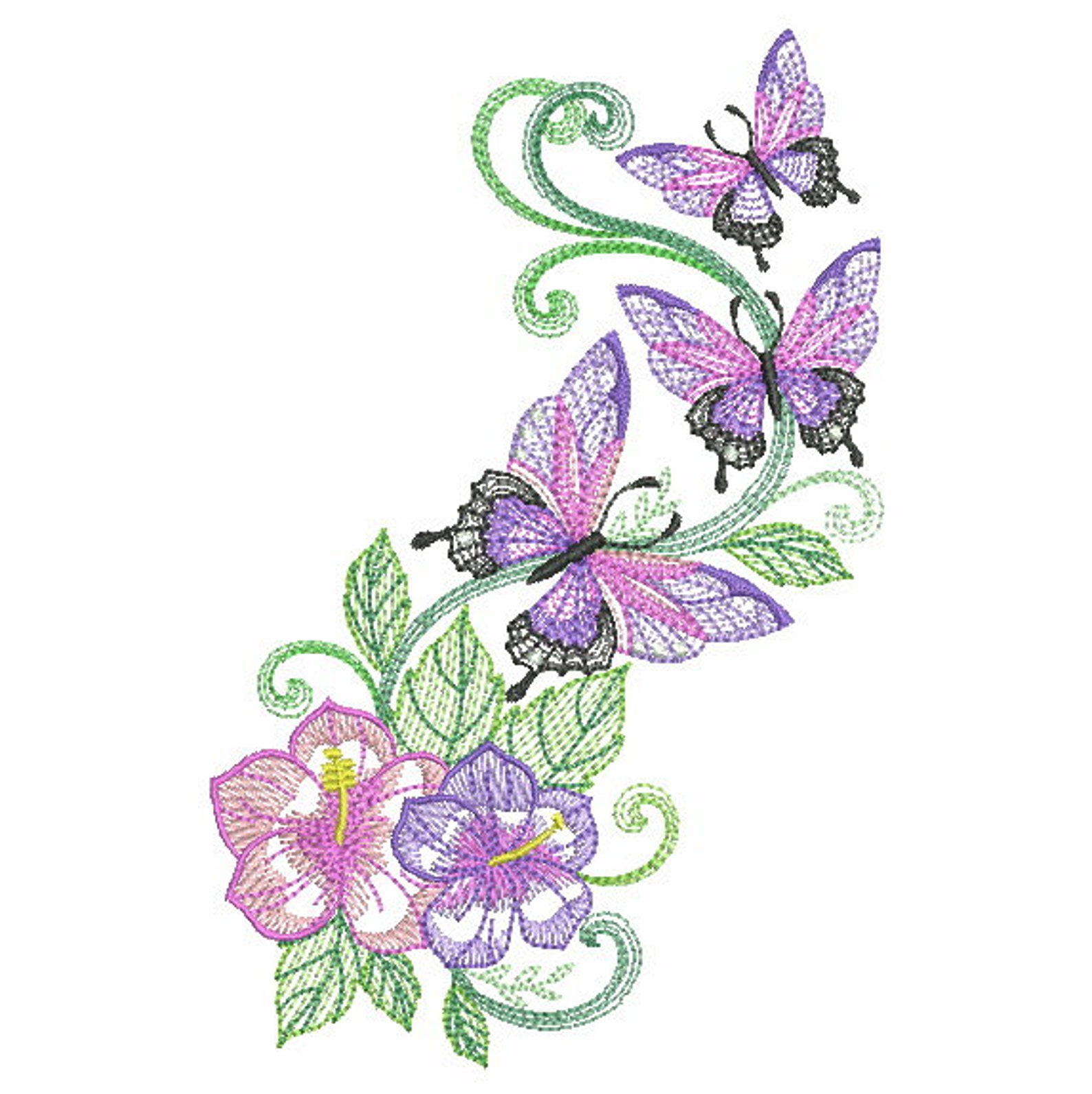 Fluttering Fancy Machine Embroidery Designs Pack Instant Download 5x5 ...