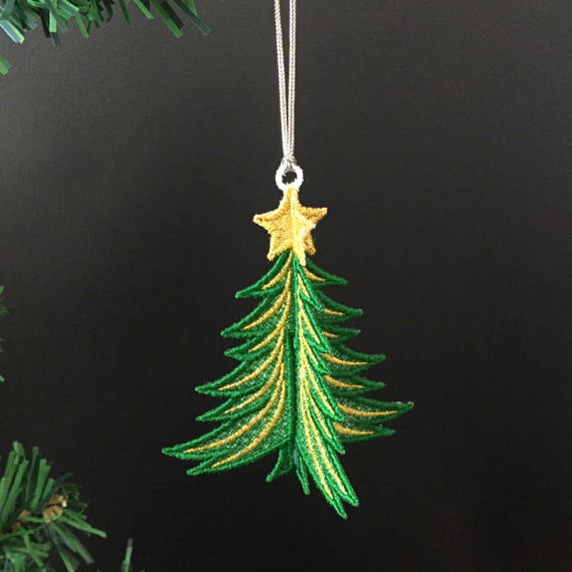 3D FSL Christmas Trees Free Standing Lace Machine Embroidery | Etsy