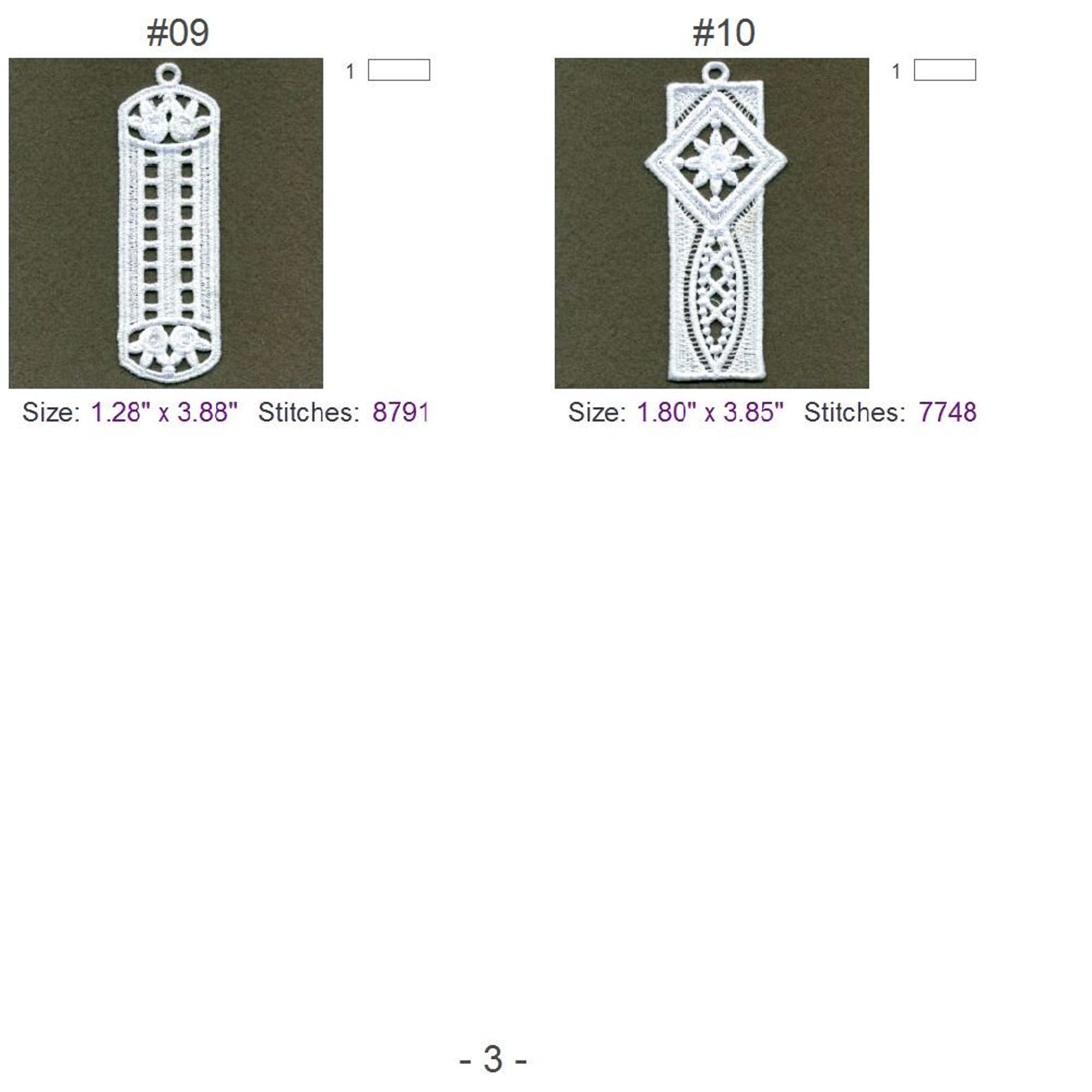FSL Rose Bookmarks Free Standing Lace Machine Embroidery Designs ...