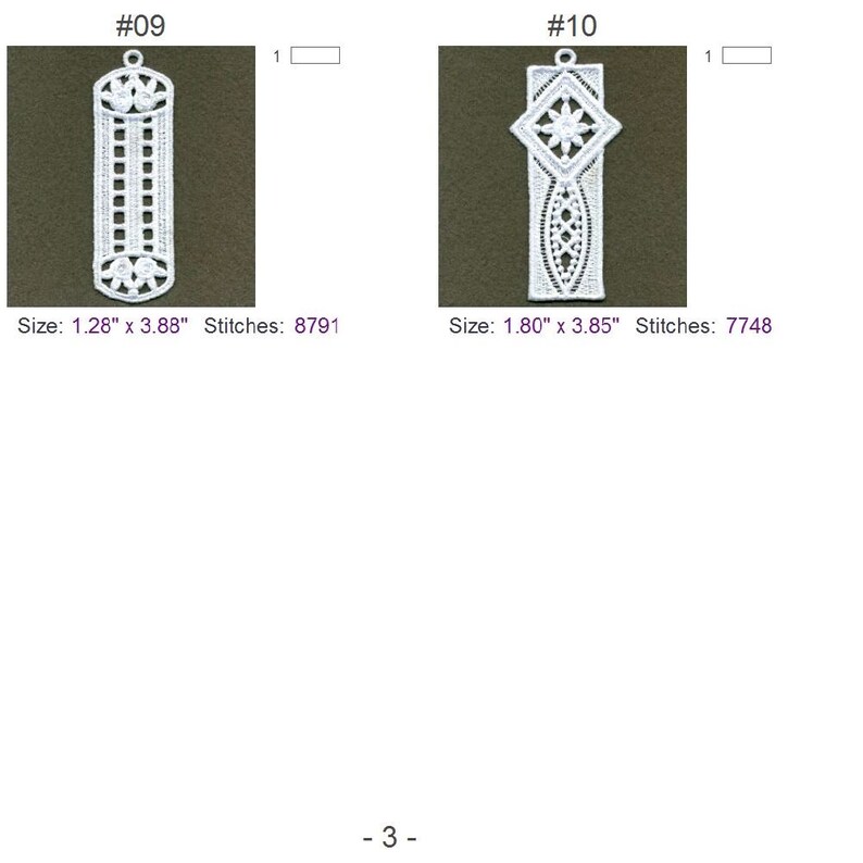 FSL Rose Bookmarks Free Standing Lace Machine Embroidery - Etsy