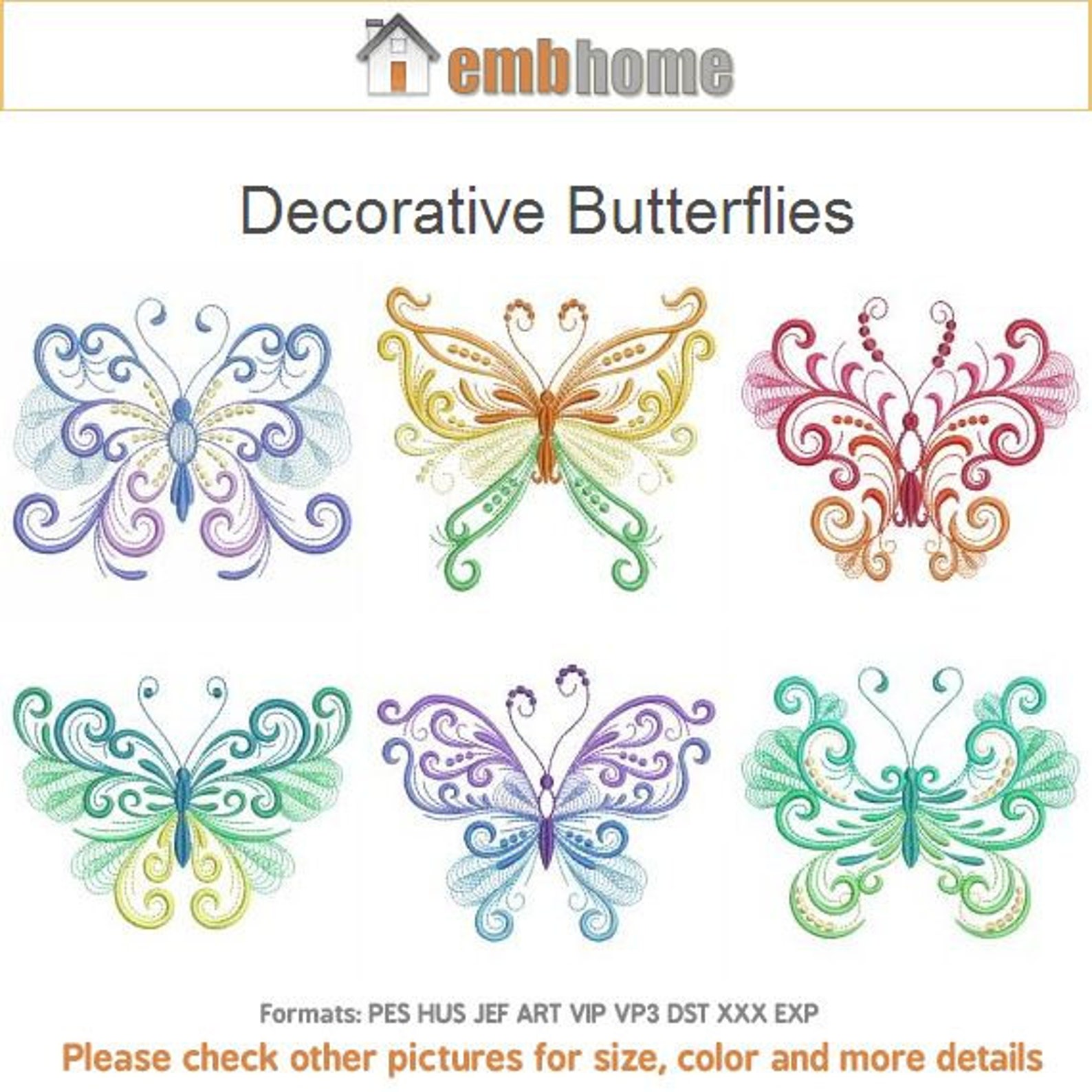 Decorative Butterflies Machine Embroidery Designs Instant - Etsy