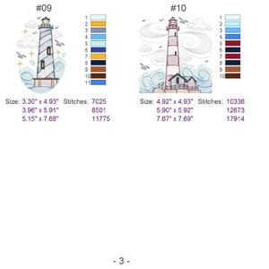 Lighthouses Machine Embroidery Designs Pack Instant Download 5x5 6x6 ...