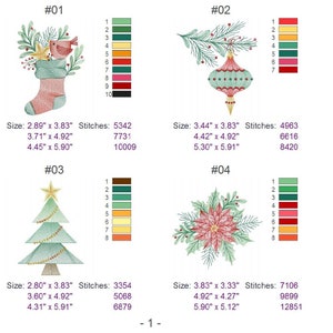 Rippled Christmas Machine Embroidery Designs Instant Download 4x4 5x5 ...