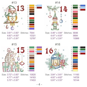 Advent Calendar Machine Embroidery Designs Instant Download 4x4 5x5 6x6 ...