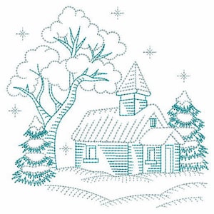 Vintage Country Scene Machine Embroidery Designs Instant Download 5x5 ...