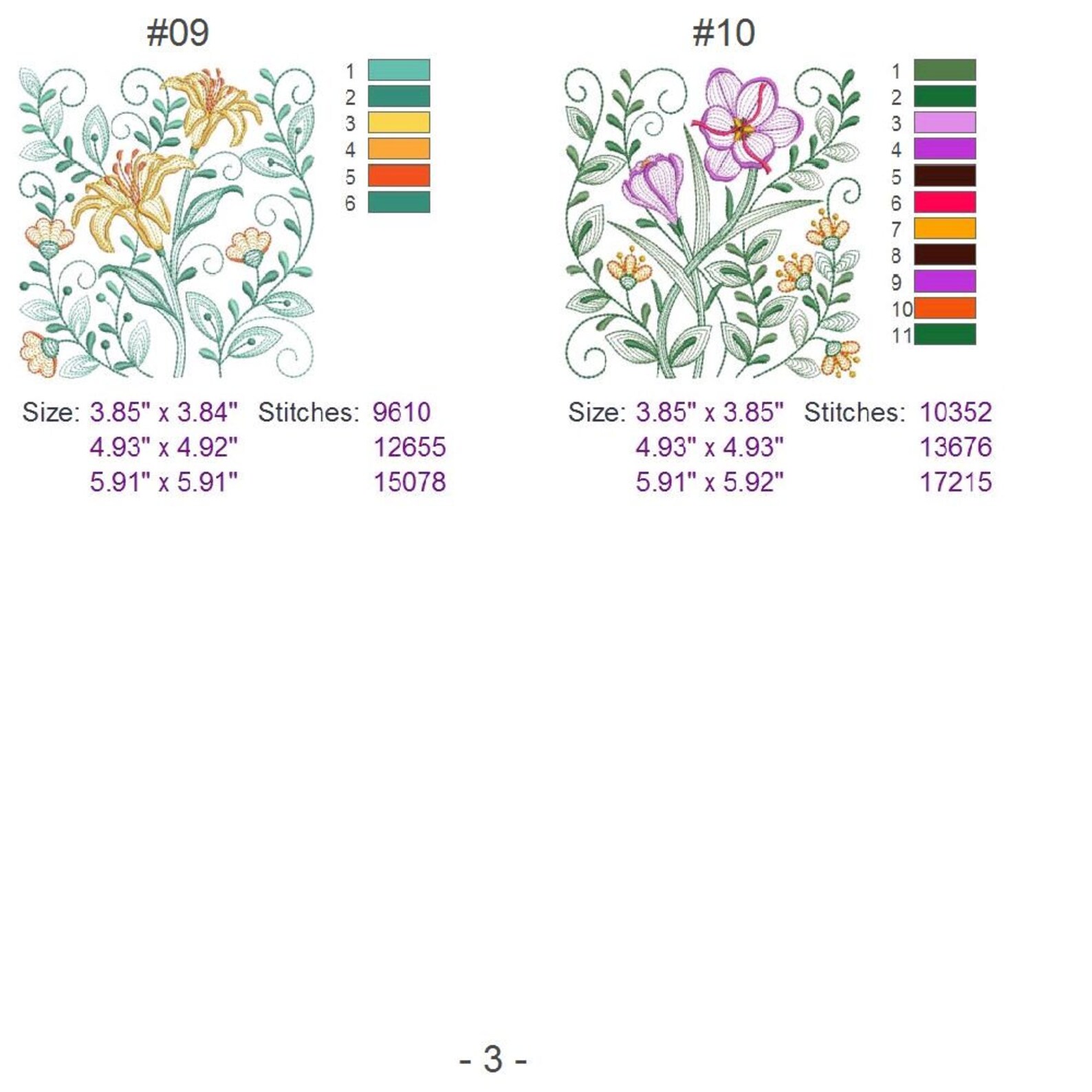 Rippled Floral Fantasy Machine Embroidery Designs Pack Instant Download ...