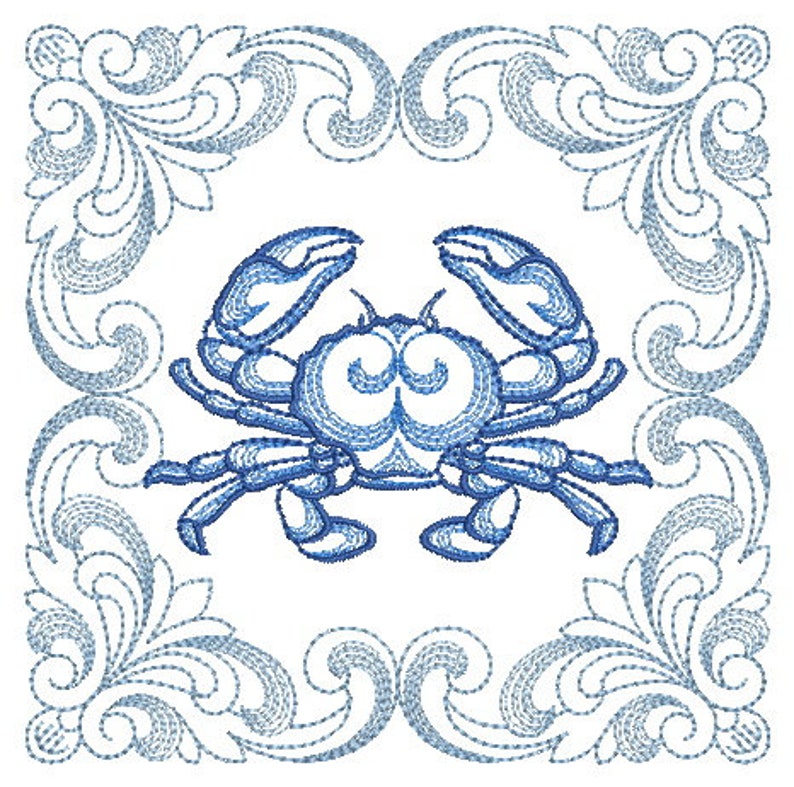 Baroque Sea Life Machine Embroidery Designs Pack Instant - Etsy